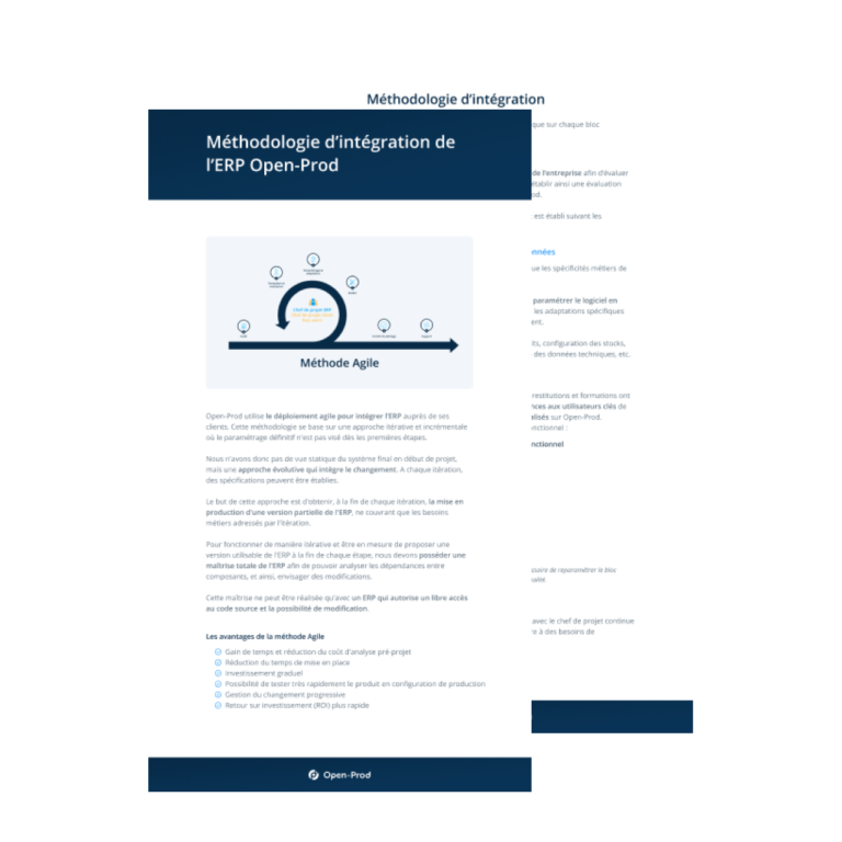 Méthodologie d'intégration ERP industriel - Open-Prod